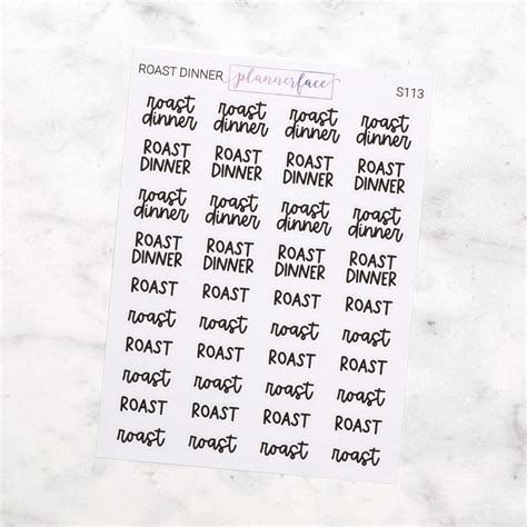 Roast Dinner Script Planner Stickers Plannerface