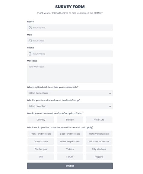 Github Afaisalsahar Fcc Rwd Survey Form Freecodecamp Responsive Web
