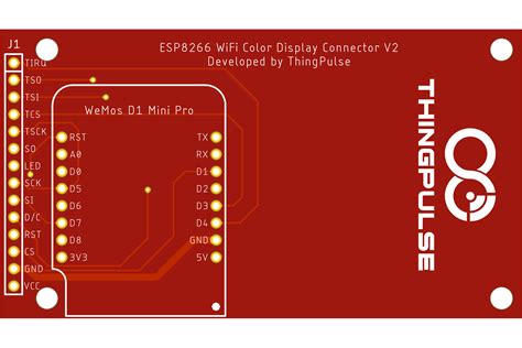Connector Board For Wemos D1 Mini Pro 2 4 ILI9341 TFT Module ThingPulse