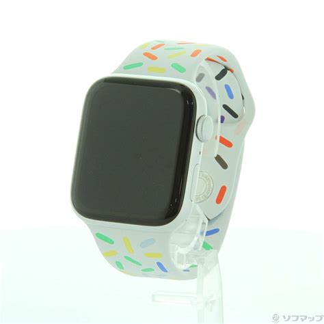 中古Apple Watch SE 第2世代 GPS 44mm シルバーアルミニウムケース プライドエディションスポーツバンド