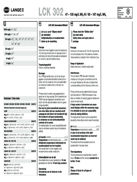 Fillable Online Ammonium Cuvette Test Mg L NH N Tests Fax Email Print PdfFiller