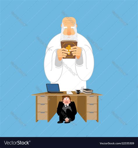 Businessman Scared Under Table Of God Frightened Vector 57 Off