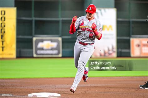 Nolan Gorman Of The St Louis Cardinals Celebrates A Solo Home Run On