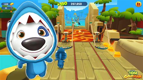 Talking Tom Gold Run Shark Hank Full Screen Gameplay Android Youtube