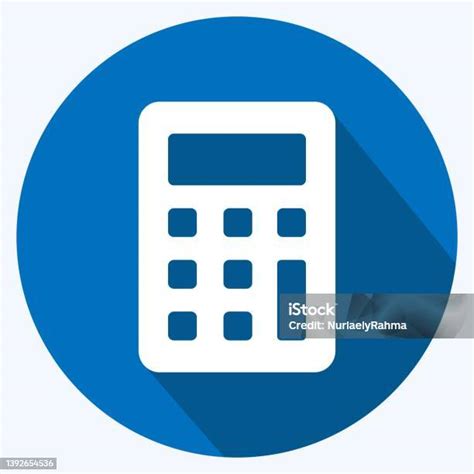 아이콘 계산기 모바일 앱 기호에 적합합니다 긴 그림자 스타일 편집 가능한 간단한 디자인 디자인 템플릿 벡터 간단한 기호 그림 0명에 대한 스톡 벡터 아트 및 기타 이미지