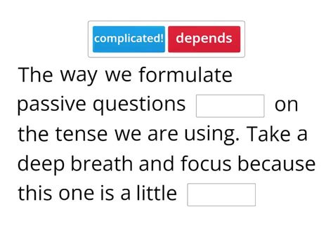 Passive Questions Explained Completar La Frase