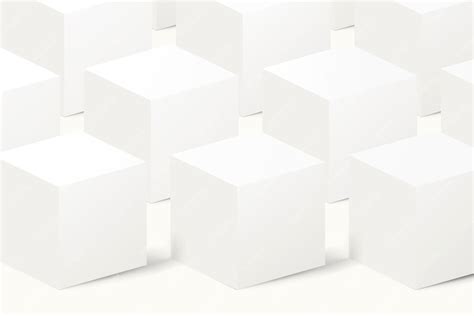 Free Vector Minimal Cube Pattern Background White 3d Geometric Shape Vector