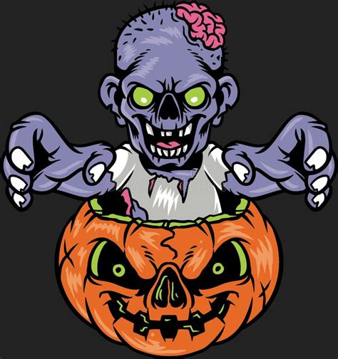 Descarga De Ilustración Vectorial Halloween Crazy Zombie 10 Ilustración
