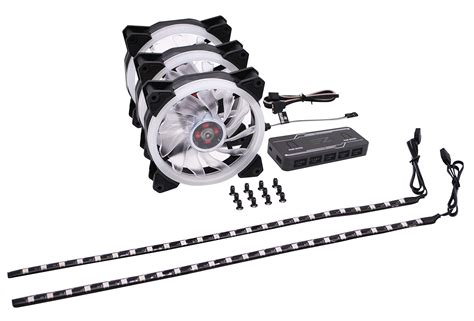 Buy EZDIY FAB 120mm Addressable RGB LED PWM Fan With LED Strips Motherboard Sync Adjustable