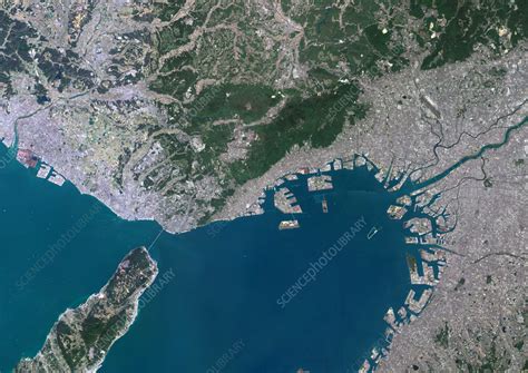 Kobe And Osaka Japan Satellite Image Stock Image C0575944
