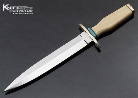 Pat Crawford Custom Knife Fossilized Walrus And Turquoise Dagger