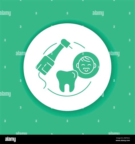 Farbliche Glyphe Für Die Pädiatrische Zahnmedizin Überprüfen Und