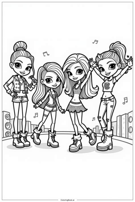 Bratz 跳傘冒險 填色頁免費 PDF PNG 可列印