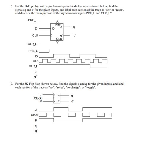 Solved 6 For The D Flip Flop With Asynchronous Preset And