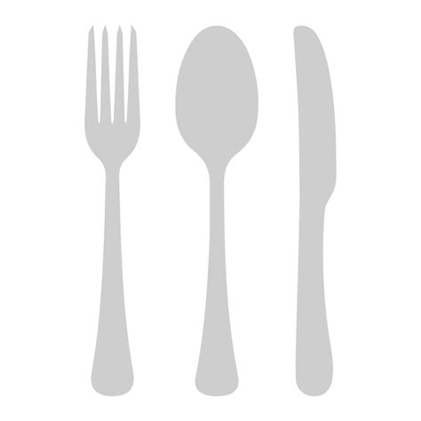 Conjunto de símbolos gráficos de cuchara y cuchillo de tenedor Vector Premium
