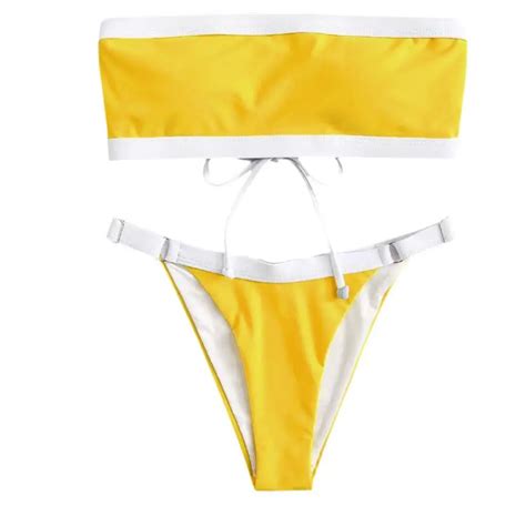Klv Women Ladies Swim Wear Solid Bikini Swimsuit Bikini Beachwear