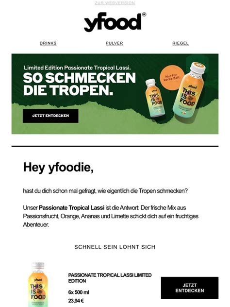 Yfood NEU Passionate Tropical Lassi Limited Edition Milled