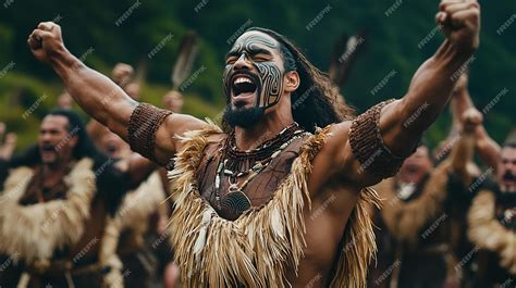 Powerful Maori Haka Performance With Warriors In Traditional Attire