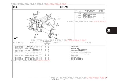 e6 xy lanh honda air blade 125 160 k3a k2z phụ tùng nhập khẩu
