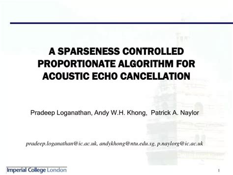 ppt a sparseness controlled proportionate algorithm for acoustic echo