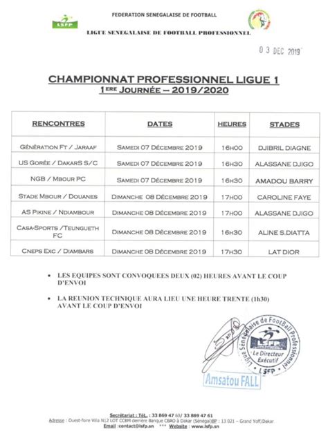 Démarrage Ligue 1 Programme Complet Le Champion En Titre Génération