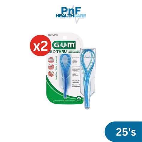 แพค 2 GUM Eez Thru Floss Threaders หวงรอยนำไหมขดฟน ผาน