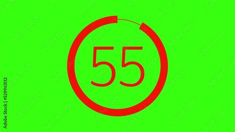 Simple 60 Seconds 1 Minute Countdown Timer With Animated Red