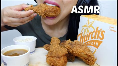 Asmr Churchs Spicy Fried Chicken Gravy Crunchy Eating Sounds No