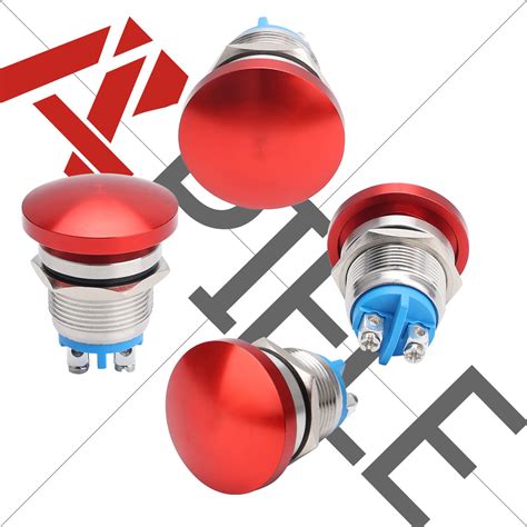 Snapklik Com APIELE 19MM Mushroom Head Push Button Switch Momentary Push Button IP65