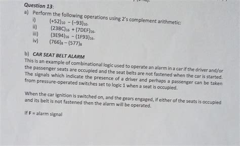solved question 13 a perform the following operations