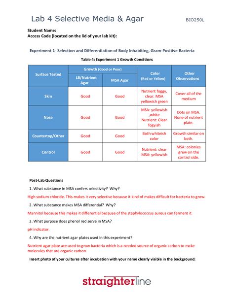 STRAIGHTERLINE Microbiology BIO L Lab Quantification Of Cultured Microorganisms