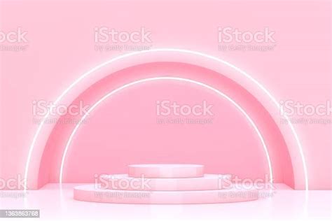 핑크와 블루 빈 장면 빈 제품 스탠드 제품 프리젠 테이션을위한 빈 단계 0명에 대한 스톡 사진 및 기타 이미지 0명 3차원