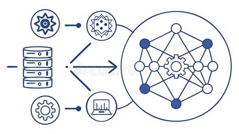 Neural Network Illustration Artificial Intelligence And Brain Connections Vector Design
