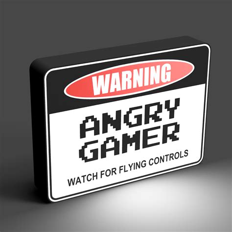 Stl File Warning Angry Gamer Led Lightbox Lamp ⚠️ 3mf・3d Printable Design To Download・cults