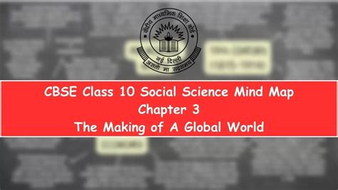 Cbse Class 10 Social Science 2023 Mind Map History Chapter 3 The