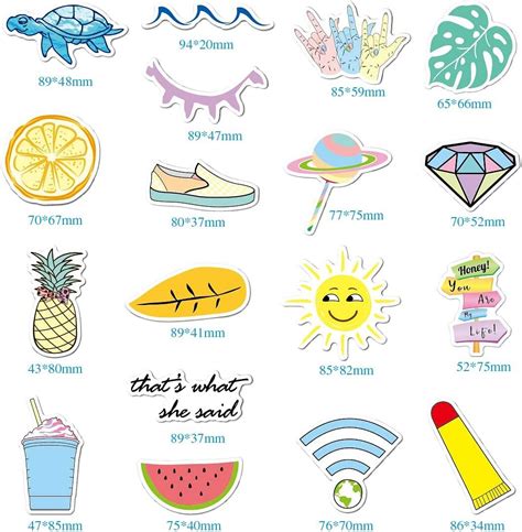 Buy 35Pcs Mixed Cute VSCO Stickers Waterproof Vinyl Stickers Trendy Aesthetic Stickers For