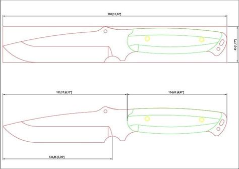 Bushcraft Knife Template Cy095 Ready For Cutout Laser Plasma Cutting