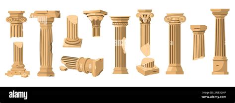 Greek Columns Ancient Roman Stone Pillars Old Classical Architecture