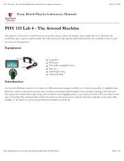 PHY Lab The Atwood Machine Stony Brook Physics Laboratory Manuals PHY Lab The