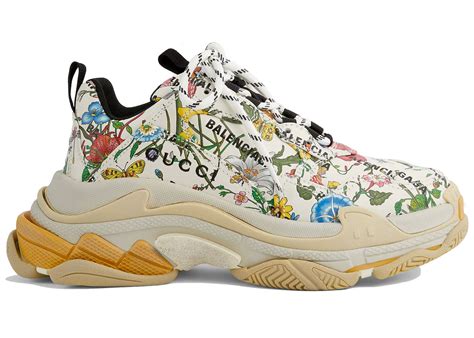 Gucci X Balenciaga The Hacker Project Triple S Flora Print W Timetocop
