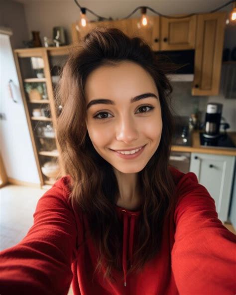 Premium Photo Happy Young Woman Taking A Selfie