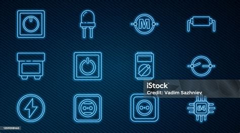 Vetores De Definir Processador De Linha Com Cpu De Microcircuitos