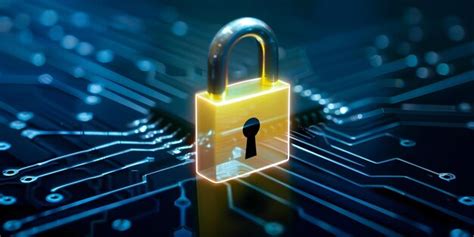 Symbolizing Cybersecurity And Data Protection In The Digital Age Hightech Glowing Padlock