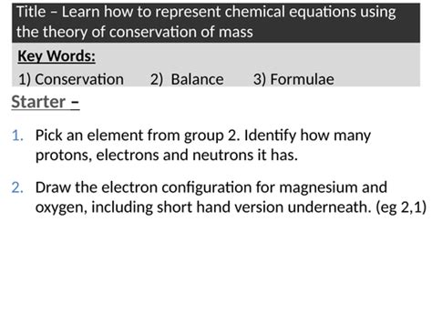 C1 Atomic Structure Aqa 1 9 Teaching Resources