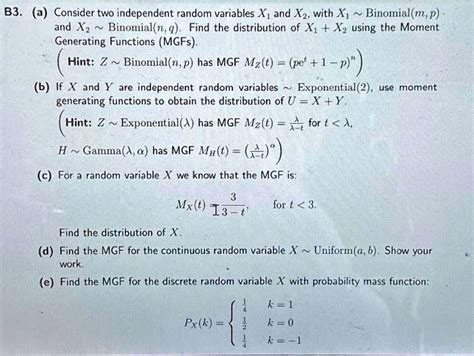 solved texts b3 a consider two independent random variables x and x2