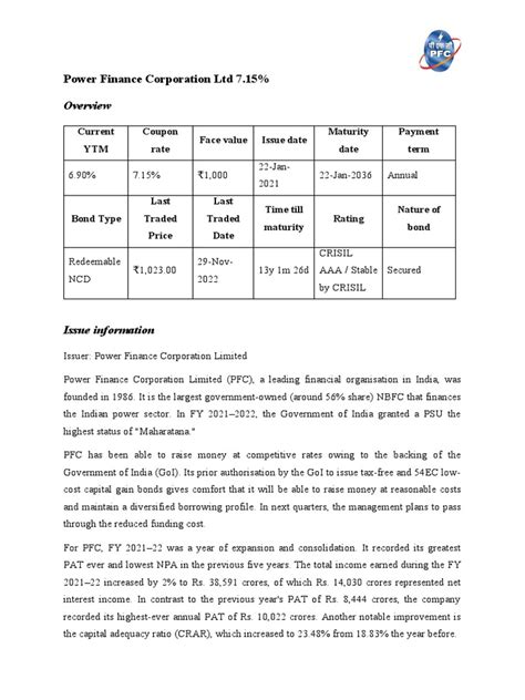 Power Finance Pdf Bonds Finance Yield Finance