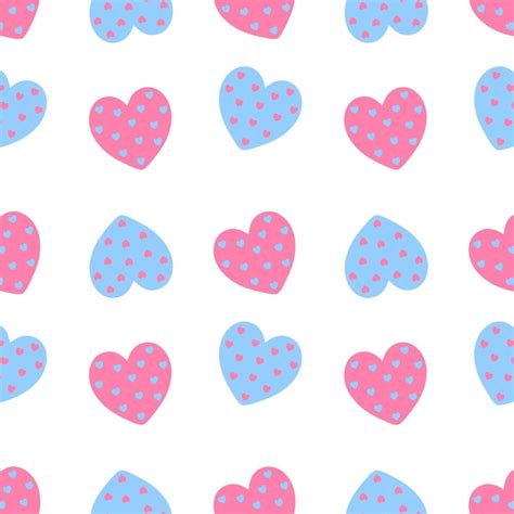 Premium Psd Blue And Pink Hearts Repeating Pattern