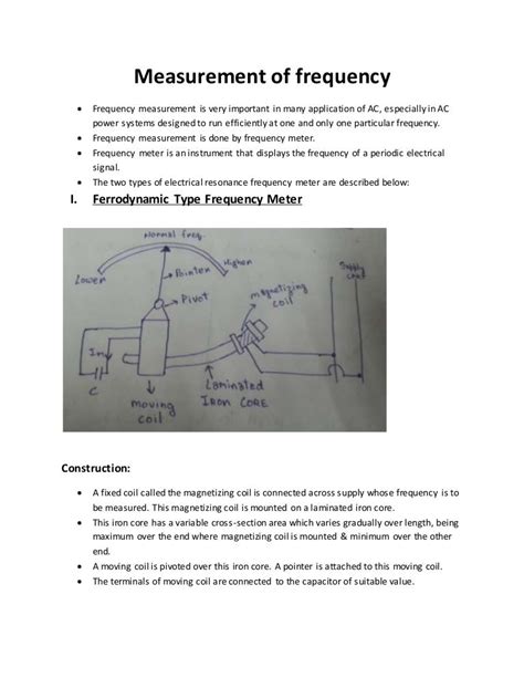 Measurement Of Frequency Notes