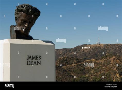 Memorial Bust Of James Dean At Griffith Park Observatory The Hollywood