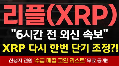 리플 코인 긴급 지금 당장 무조건 대응 Xrp 마지막 기회 리플 리플코인 리플전망 리플코인전망 Youtube